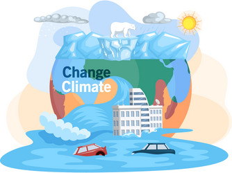 Global warming concept world ocean level rise Vector Image