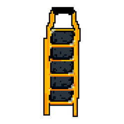 Metal step ladder safety game pixel art Royalty Free Vector
