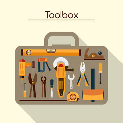Toolbox with tools Royalty Free Vector Image - VectorStock