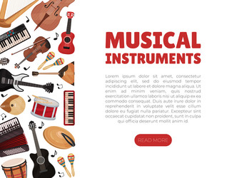Musical instruments banner design Royalty Free Vector Image