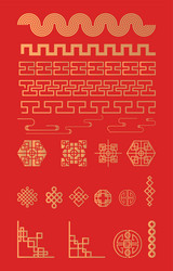 Set of traditional chinese decorative border Vector Image