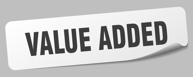 Value added sticker value added label Royalty Free Vector