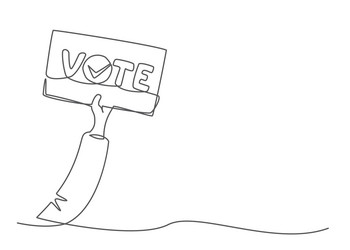 Vote hands line icon election voting sign Vector Image