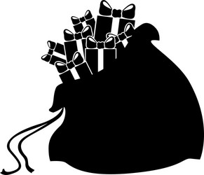 Black and white full trash bag silhouette Vector Image