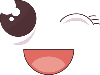 Kawaii bite emoticon face Royalty Free Vector Image