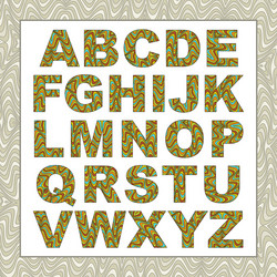 Abstract alphabet with distortion effect Vector Image