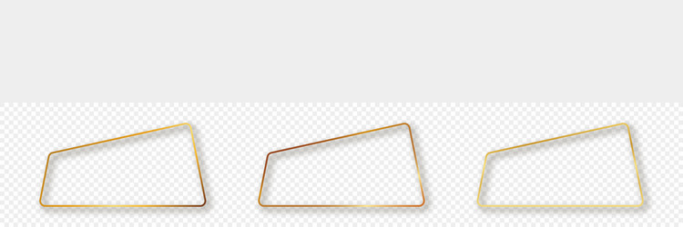 Gold glowing trapezoid shape frame Royalty Free Vector Image
