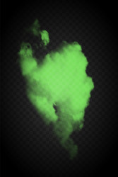 Green smog isolated on black transparent backdrop Vector Image