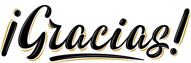 Handwritten modern brush lettering gracias Vector Image