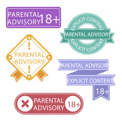 Parental advisory sign design Royalty Free Vector Image
