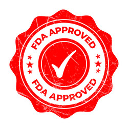 Fda aprroved label stamp badge seal sticker Vector Image