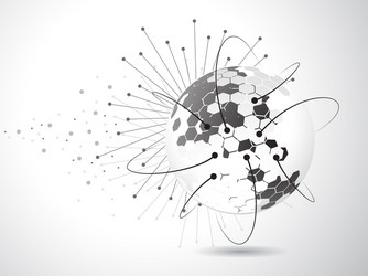 Global network connect on white background Vector Image