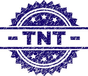 Grunge textured tnt stamp seal with ribbon Vector Image