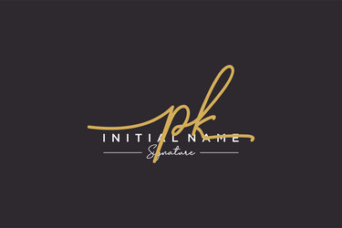 Initial pk signature logo template hand drawn Vector Image