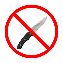Knife ban sign forbidden dangerous weapon Vector Image