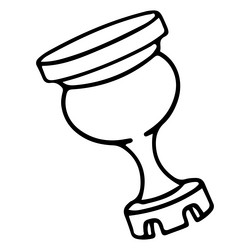 Simple rook chess piece sideways stroke Royalty Free Vector