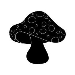 Cartoon toadstool outline isolated on white Vector Image