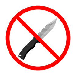 Knife ban sign forbidden dangerous weapon Vector Image