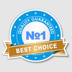 Quality sticker with gold ribbon Royalty Free Vector Image