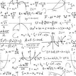 Doodle math formulas handwritten mathematical Vector Image