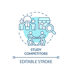 Study competitors blue gradient concept icon Vector Image