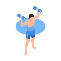 Water aerobics class isometric Royalty Free Vector Image