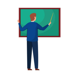 Teacher man with chalkboard Royalty Free Vector Image