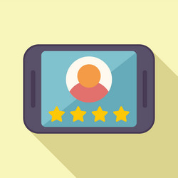 Tablet review icon outline star rate Royalty Free Vector