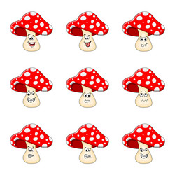 Cartoon toadstool outline isolated on white Vector Image