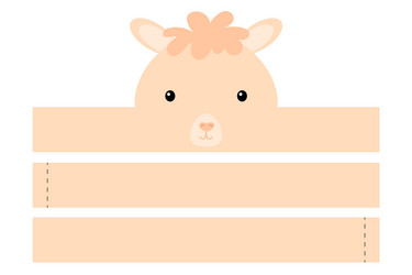 Printable alpaca paper crown fun accessory Vector Image