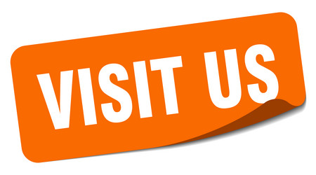 Visit us sticker visit us label Royalty Free Vector Image