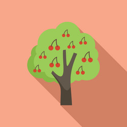 Plum tree icon flat fruit garden Royalty Free Vector Image