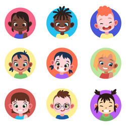 Kids emotions international children in different Vector Image
