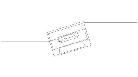 Continuous line drawing of retro compact tape Vector Image