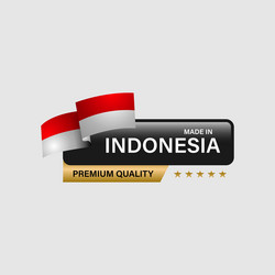 Made in indonesia product label and logo Vector Image