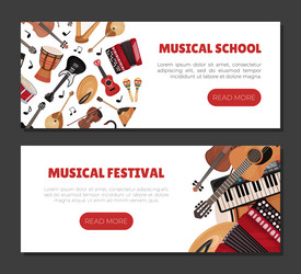 Musical instruments banner design Royalty Free Vector Image