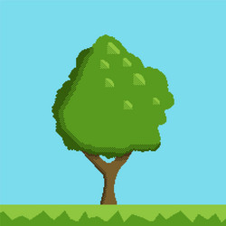 Pixel art nature elements Royalty Free Vector Image