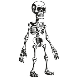 Scary skeleton with angel wings Royalty Free Vector Image