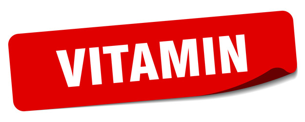 Vitamin sticker vitamin label Royalty Free Vector Image