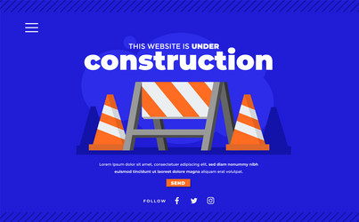 Website under construction landing page Royalty Free Vector
