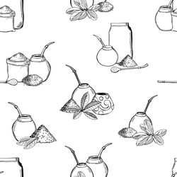 Yerba mate set background Royalty Free Vector Image