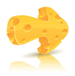 Cheese number 7 style cartoon food design flat Vector Image