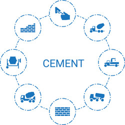 9 cement icons Royalty Free Vector Image - VectorStock