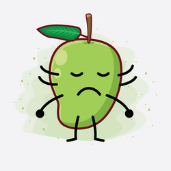 Mango fruit cartoon mascot character with crying Vector Image