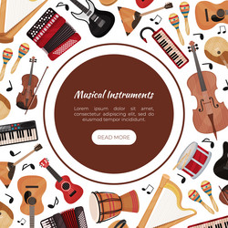 Musical instruments banner design Royalty Free Vector Image