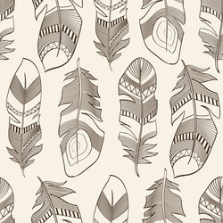 Seamless ethnic indian feathers plumage pattern Vector Image