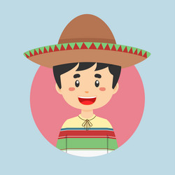 Avatar of a mexican character Royalty Free Vector Image