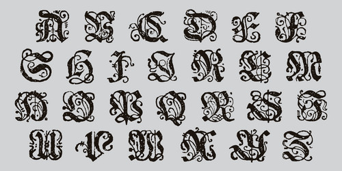 Old German Font Vector Images (over 180)