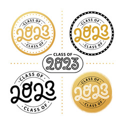 Class of 2023 graduate congrats emblem circle Vector Image