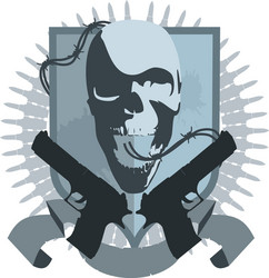 Warning sign with skull and bones Royalty Free Vector Image